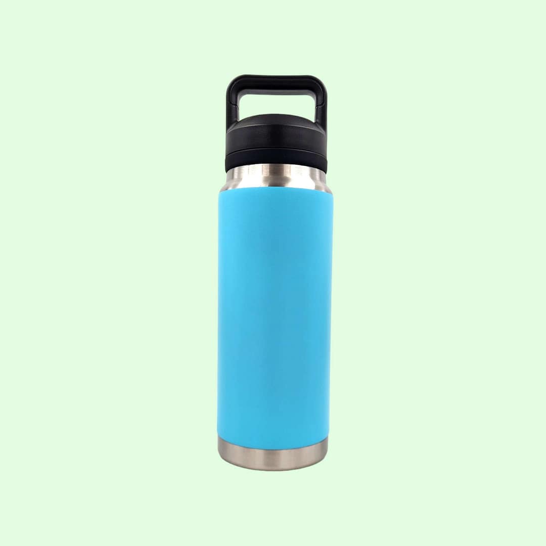 800ml Light Blue Insulated Water Bottle engraving included!